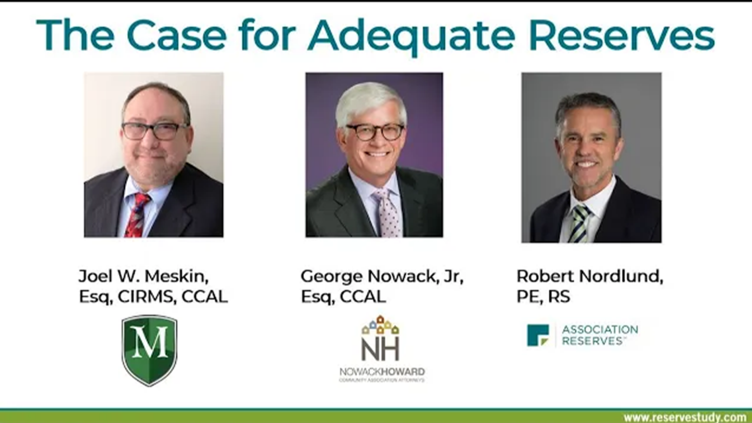 The Case for Adequate Reserves with Joel W. Meskin and George Nowack ...
